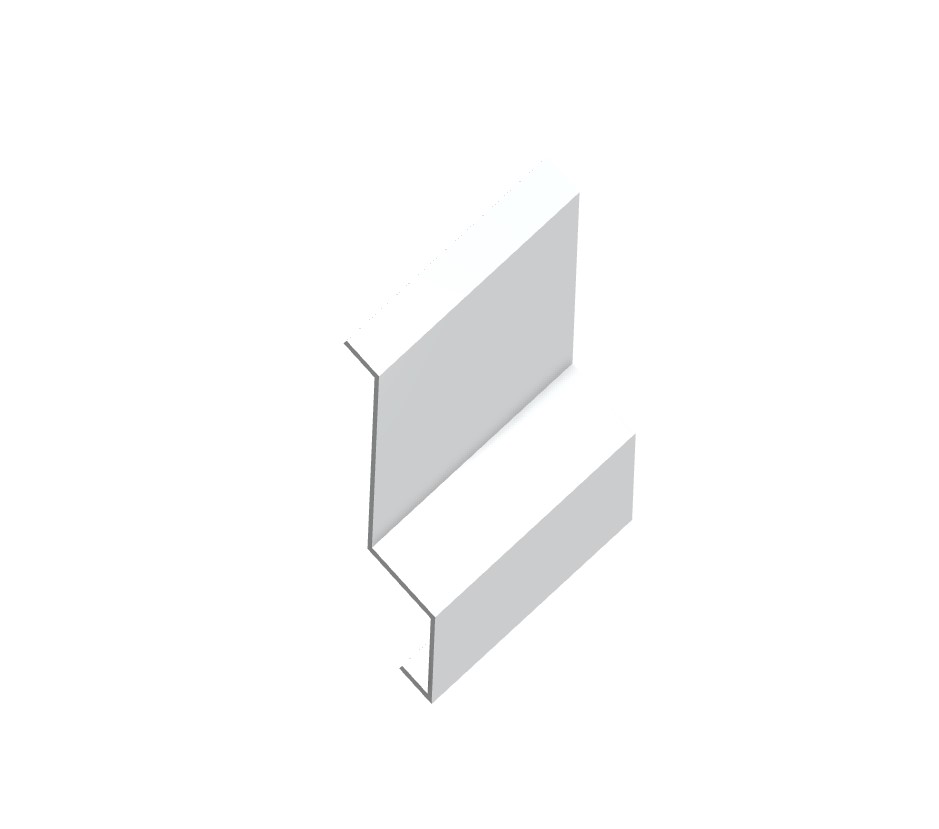 Krycí lišta přítlačná - PE RAL 9010 bílá tl. 0,5mm, rš 120mm, dl. 1m ...